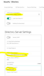 iLO LDAP configuration for ActiveDirectory integrated login ...