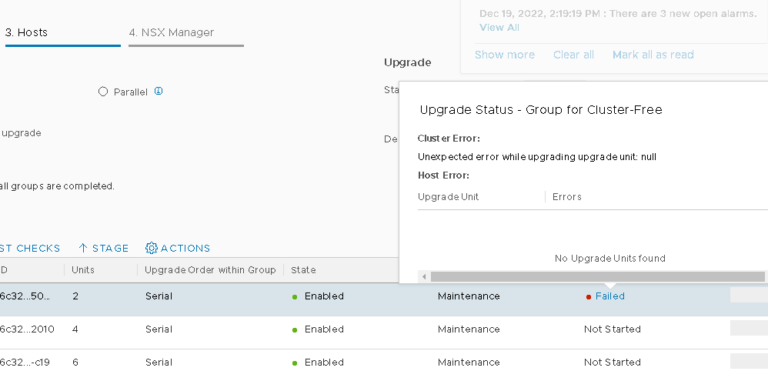 Nsx Host Upgrade Failed With Unexpected Error While Upgrading Upgrade Unit Null Mydailyitlessons